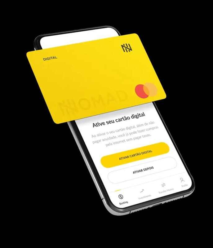 Nomad conta digital em dólar com cartão de débito internacional
